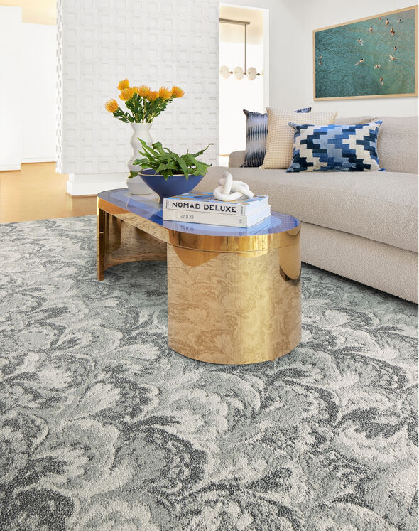 Swirling Around - Chalk / Silver: All Area Rugs & Carpet Tiles by FLOR