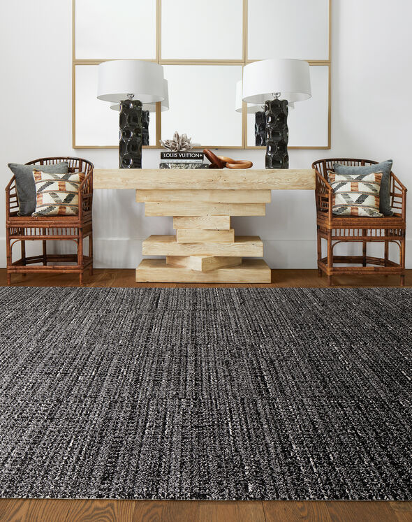 Knit Wit - Black / Silver: Patterned Area Rugs & Carpet Tiles by FLOR