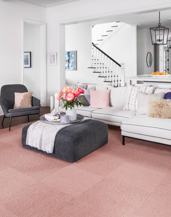 Made You Look - Blush: Solid Color Area Rugs & Carpet Tiles by FLOR
