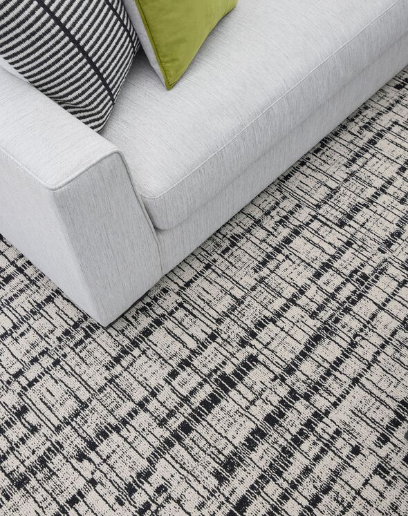 Crossed Signals - Bone / Black: All Area Rugs & Carpet Tiles by FLOR