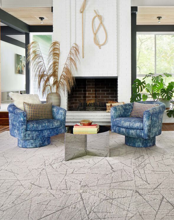 Chasing Pavement - Chalk / Silver: Patterned Area Rugs & Carpet Tiles ...