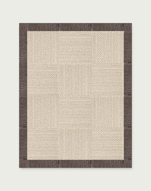 Suit Yourself Quarter Border - Linen / Mink - 6x7: FLOR Signature Area ...