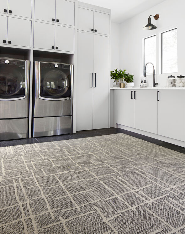 Draper - Pearl / Fieldstone: Patterned Area Rugs & Carpet Tiles by FLOR