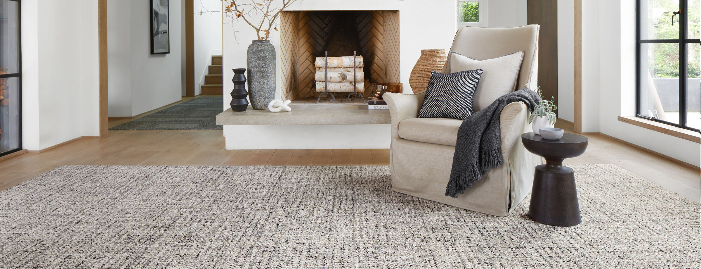 Tailored Touch - Linen: Patterned Area Rugs & Carpet Tiles by FLOR