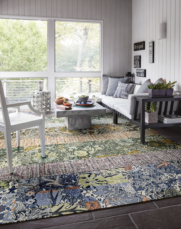 Among the Wildflowers - Periwinkle: Patterned Area Rugs & Carpet Tiles ...