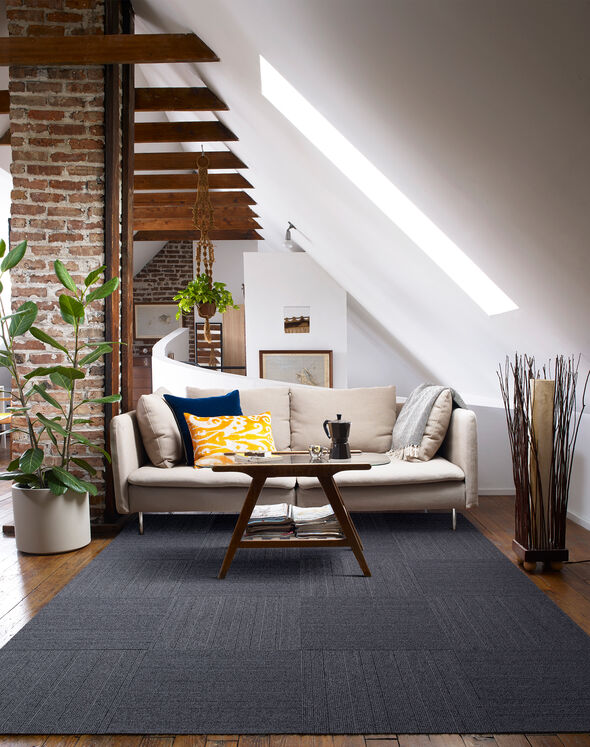 Rush Street - Iron: Striped Area Rugs & Carpet Tiles by FLOR
