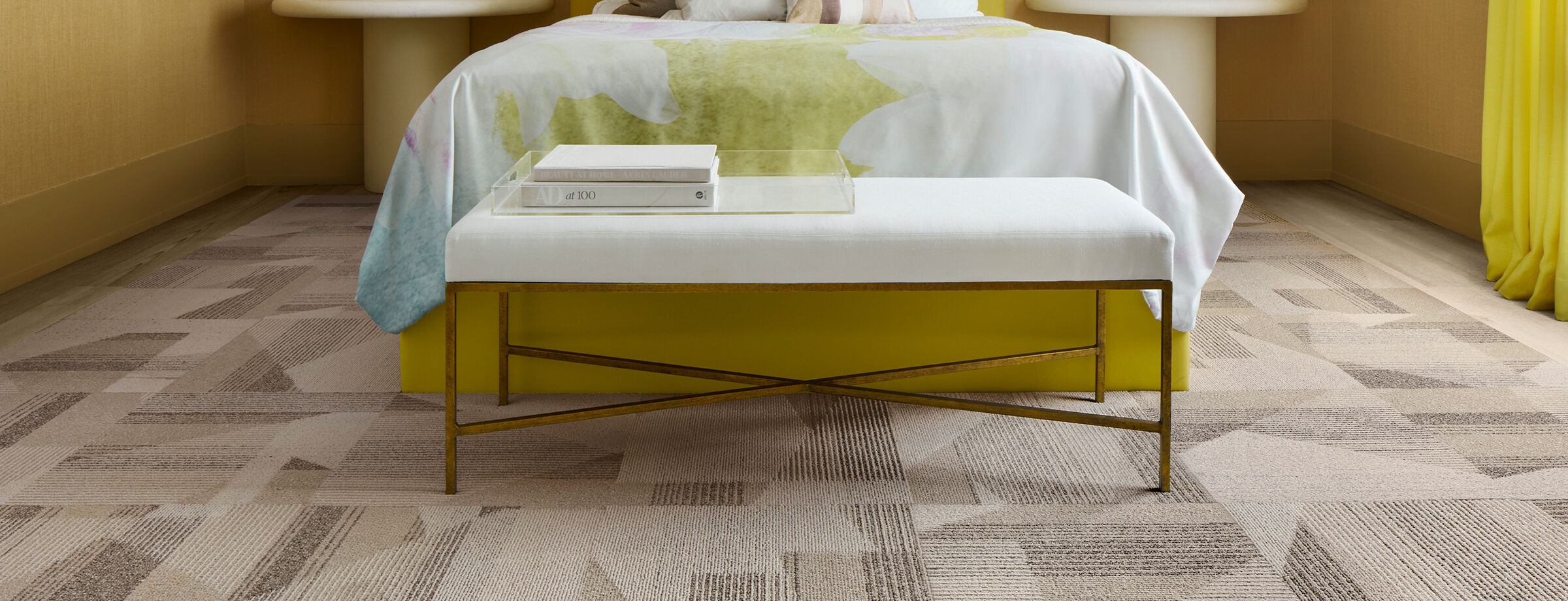 Between The Lines - Bone: Patterned Area Rugs & Carpet Tiles by FLOR