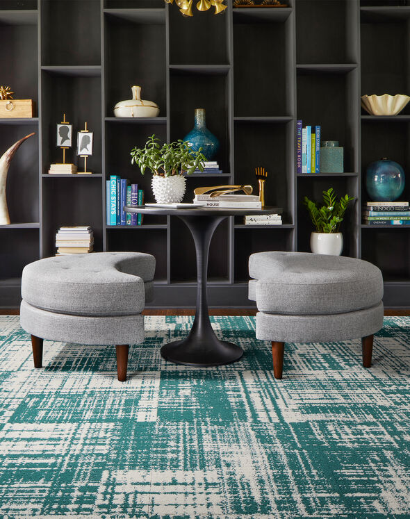 Dappled Daylight - Teal: Graphic & Pattern Area Rugs & Carpet Tiles by FLOR