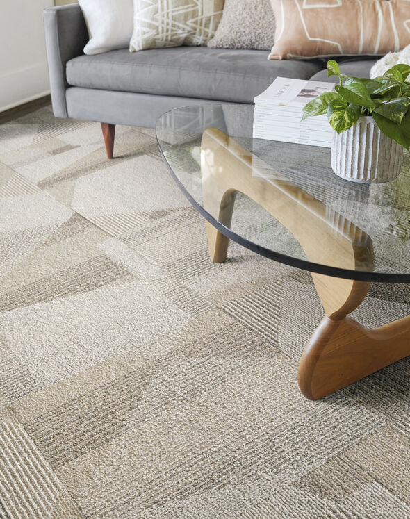 Between The Lines - Bone: Patterned Area Rugs & Carpet Tiles by FLOR