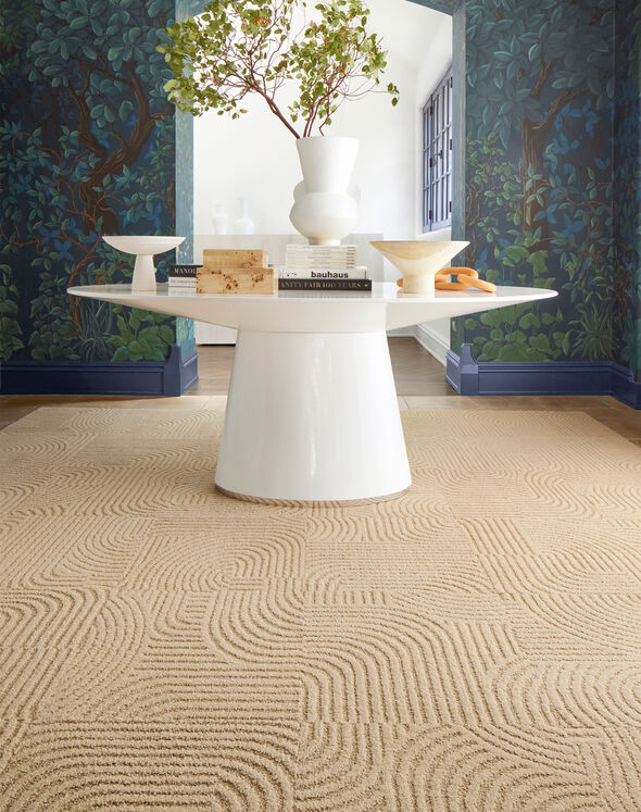 Curves You Right - Eggnog: Patterned Area Rugs & Carpet Tiles by FLOR