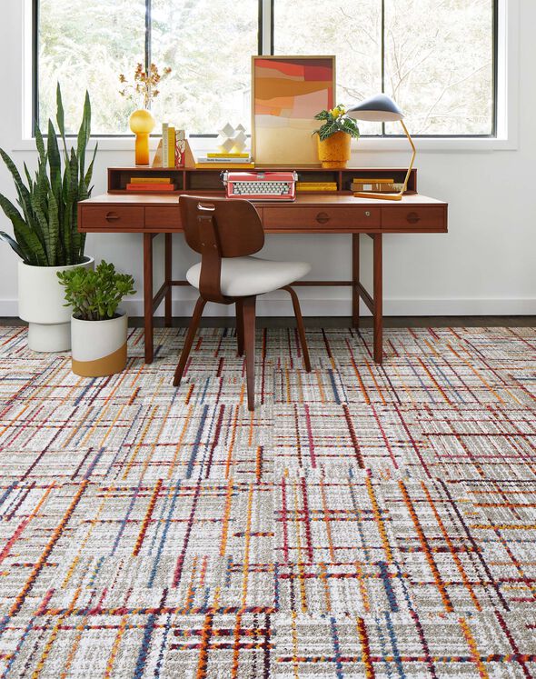 Savile Row - Berry: Striped Area Rugs & Carpet Tiles by FLOR
