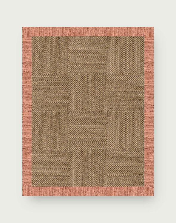 Suit Yourself Quarter Border - Raffia / Coral - 6x7: FLOR Signature ...