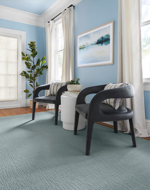 Made You Look - Flannel Blue: Solid Color Area Rugs & Carpet Tiles by FLOR