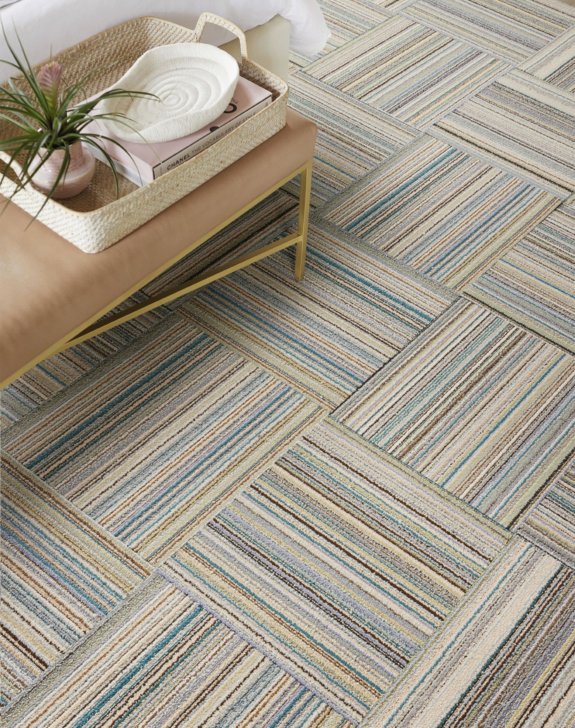 Thick And Thin Seafoam Striped Area Rugs Carpet Tiles by FLOR