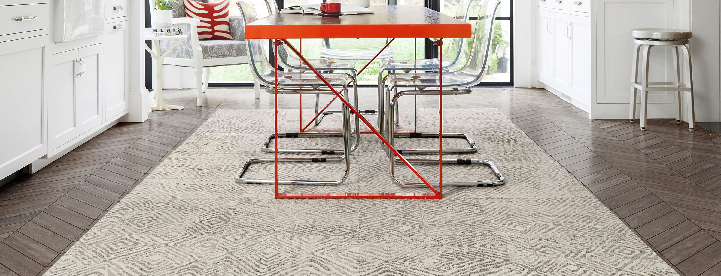 Cut Corners - Chalk: Graphic & Pattern Area Rugs & Carpet Tiles by FLOR
