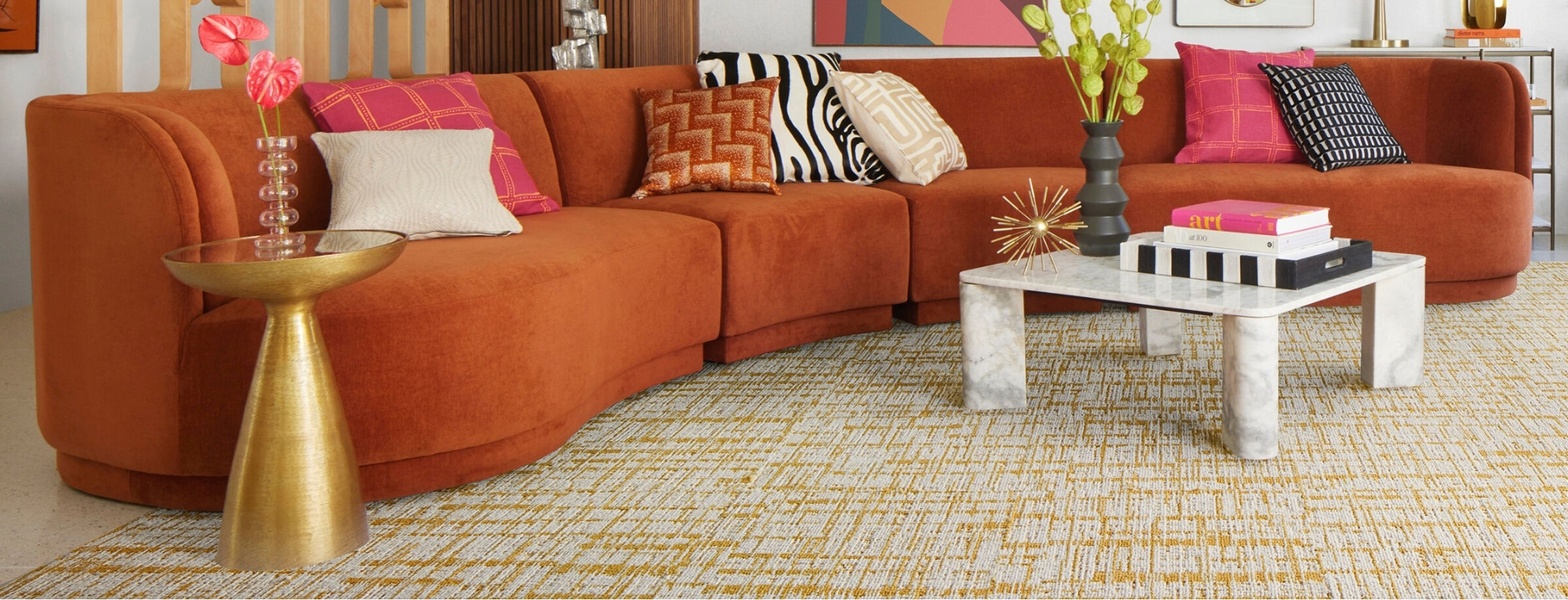 Crossed Signals - Bone / Black: All Area Rugs & Carpet Tiles by FLOR