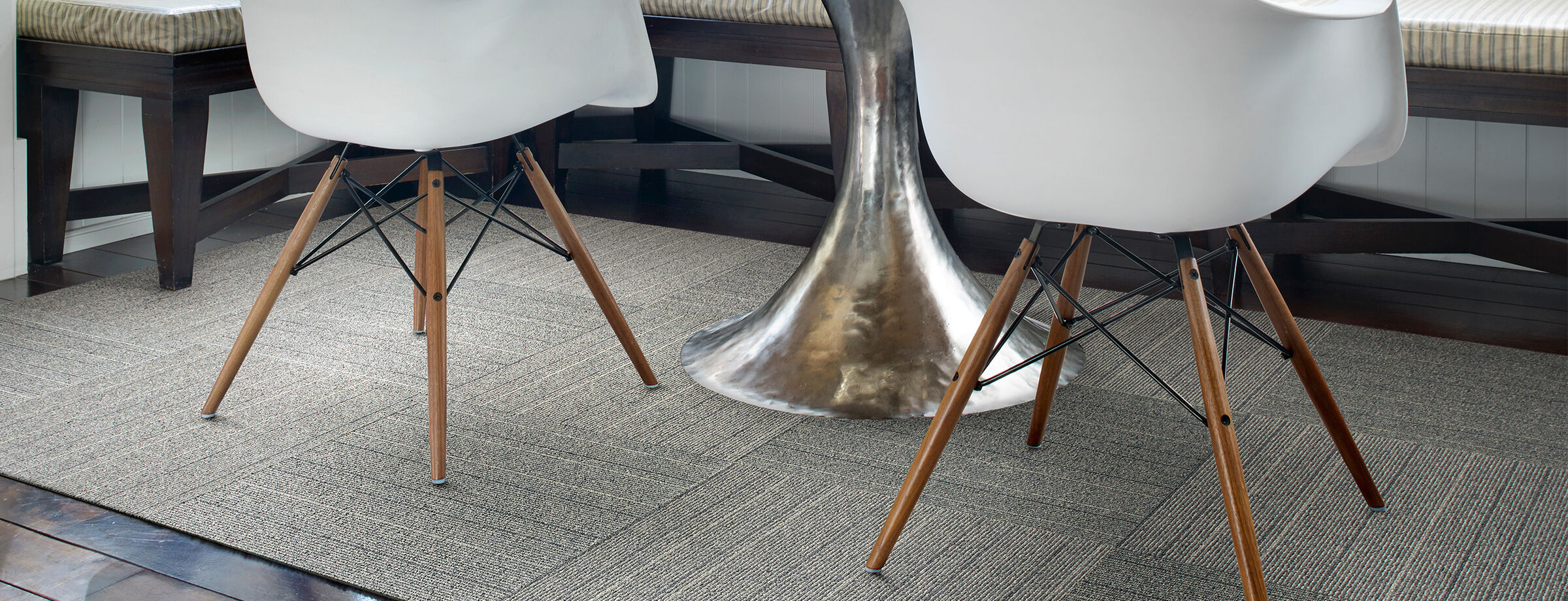 Rush Street - Black: Striped Area Rugs & Carpet Tiles by FLOR