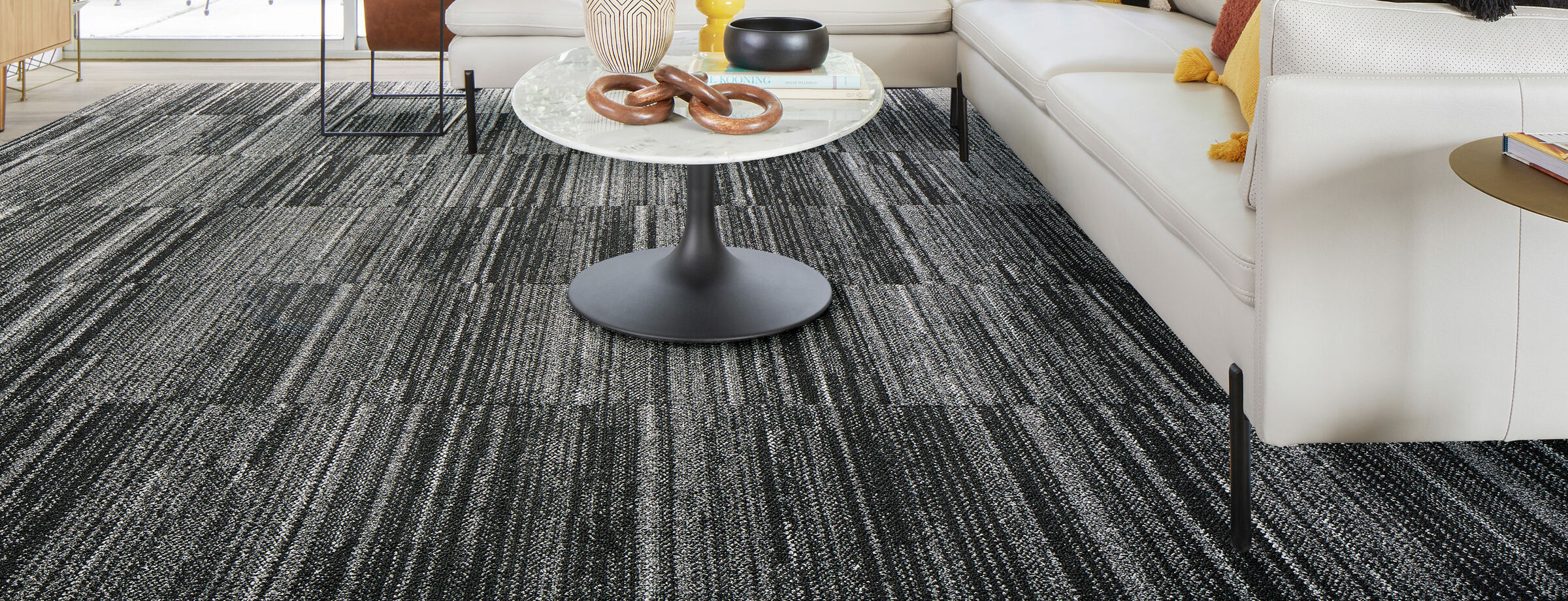 Hemisphere - Pigeon: Striped Area Rugs & Carpet Tiles by FLOR
