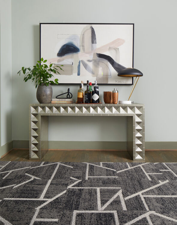 Heavy Metal - Titanium / Silver: Patterned Area Rugs & Carpet Tiles by FLOR