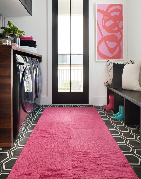 Made You Look - Pink: Solid Color Area Rugs & Carpet Tiles by FLOR