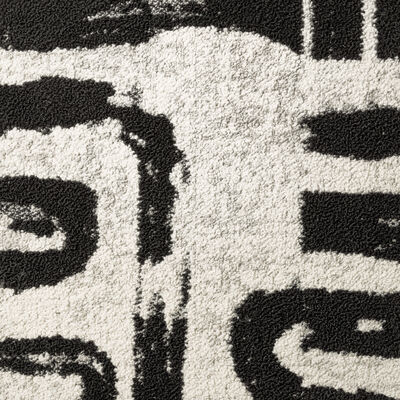 Scenic Route - Chalk / Black: Patterned Area Rugs & Carpet Tiles by FLOR