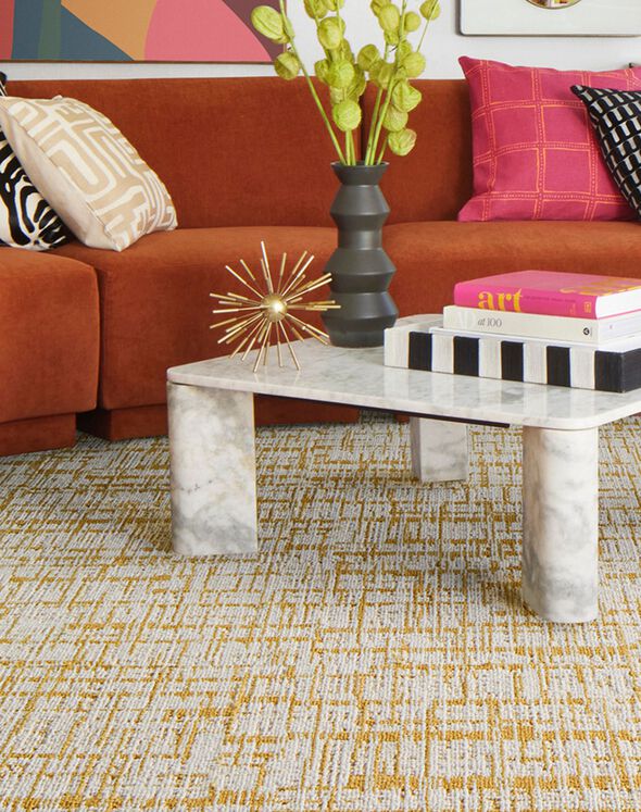 Crossed Signals - Bone / Maize: All Area Rugs & Carpet Tiles by FLOR