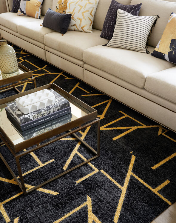 Heavy Metal - Flint / Gold: Patterned Area Rugs & Carpet Tiles by FLOR