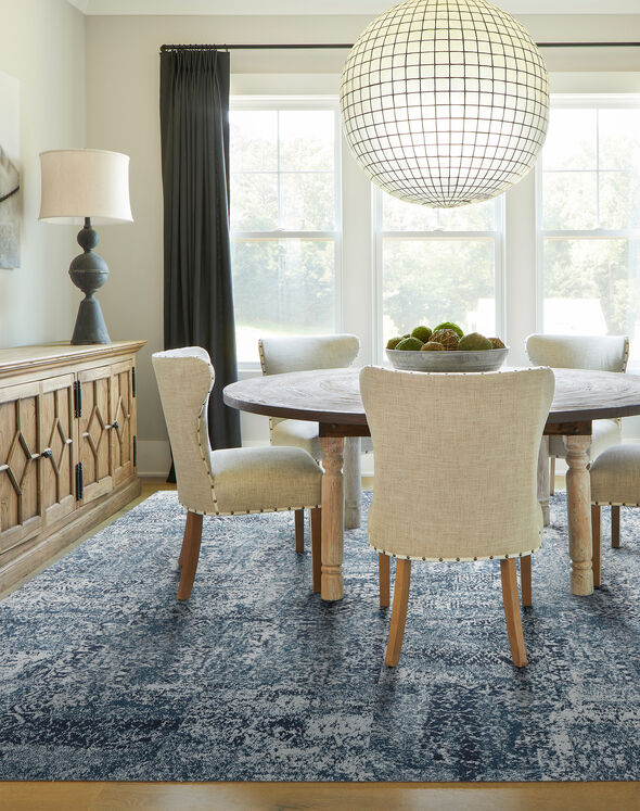 Well Heeled - Flannel Blue: Patterned Area Rugs & Carpet Tiles by FLOR