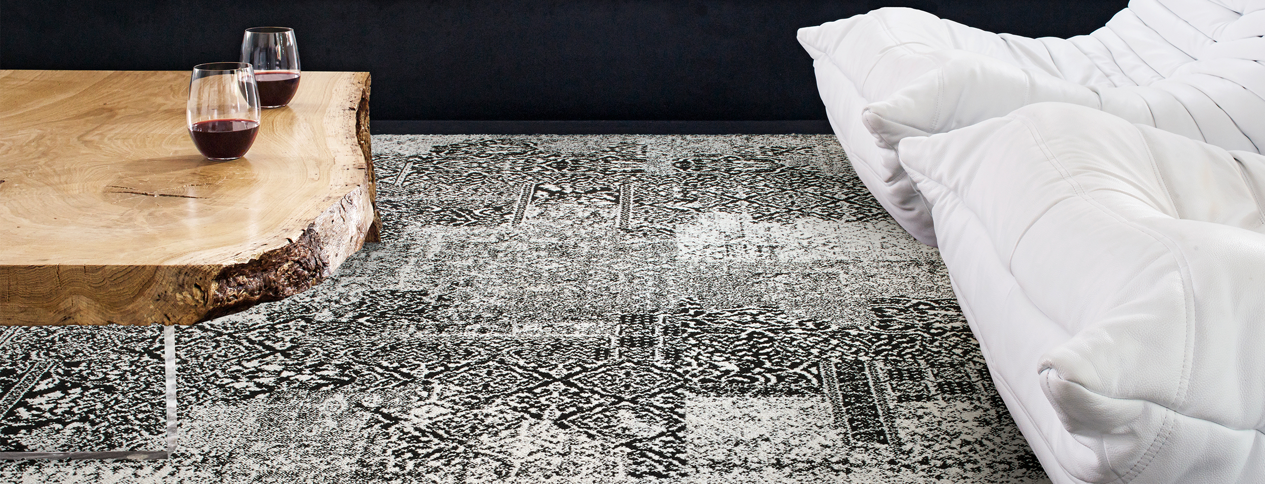 Kensington Blend - Black: Patterned Area Rugs & Carpet Tiles by FLOR