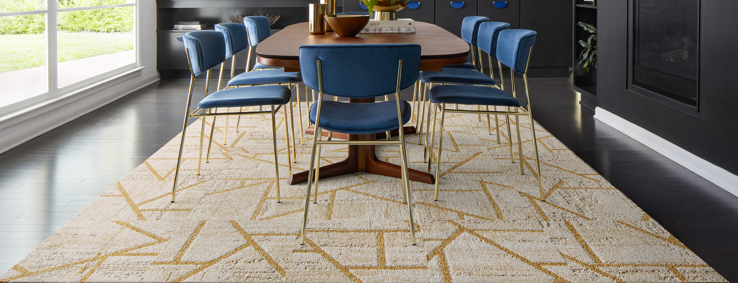 Heavy Metal - Pearl / Gold: Patterned Area Rugs & Carpet Tiles by FLOR