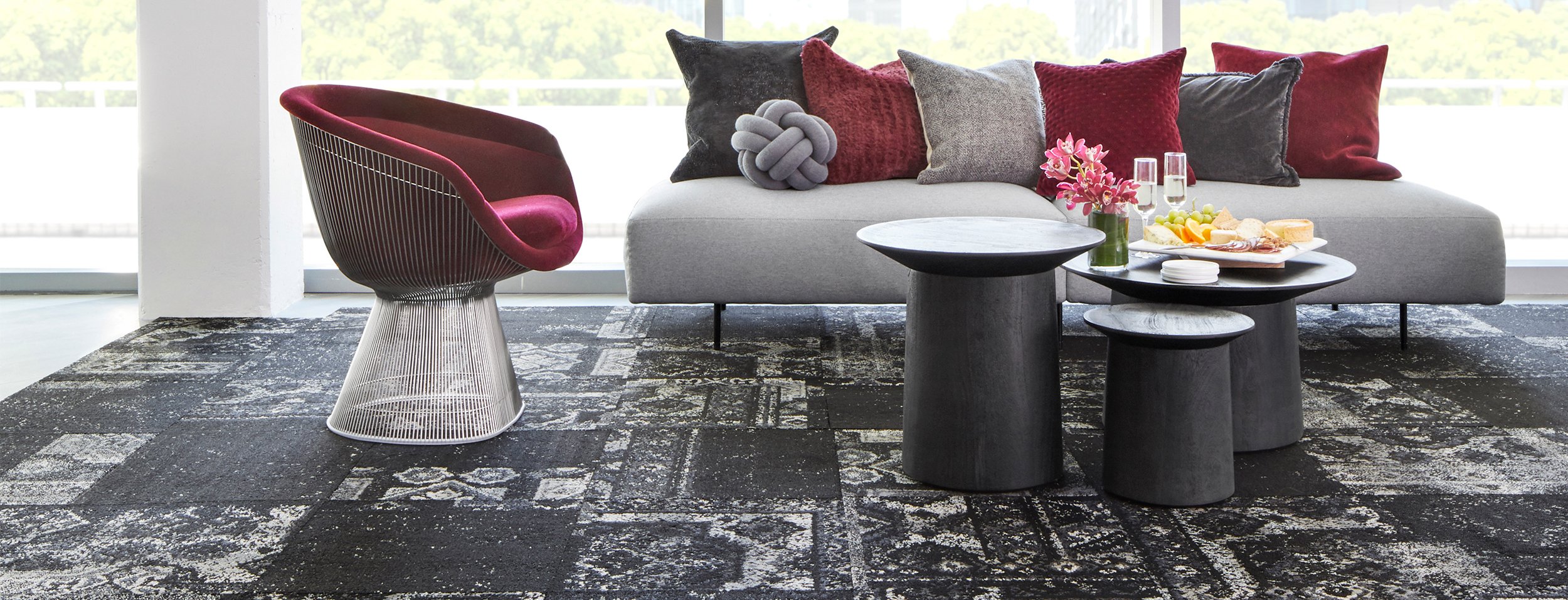 Remembrance - Black: Patterned Area Rugs & Carpet Tiles by FLOR