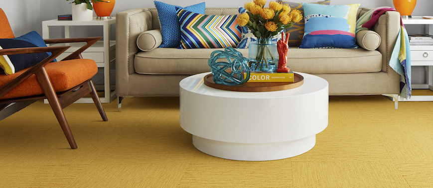 Solid Colored Carpet Tiles for Creating Simple Modern Rugs