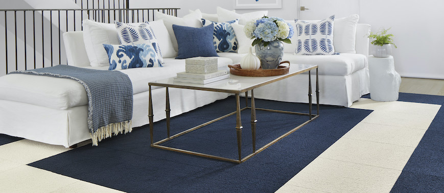 Solid Colored Carpet Tiles for Creating Simple Modern Rugs